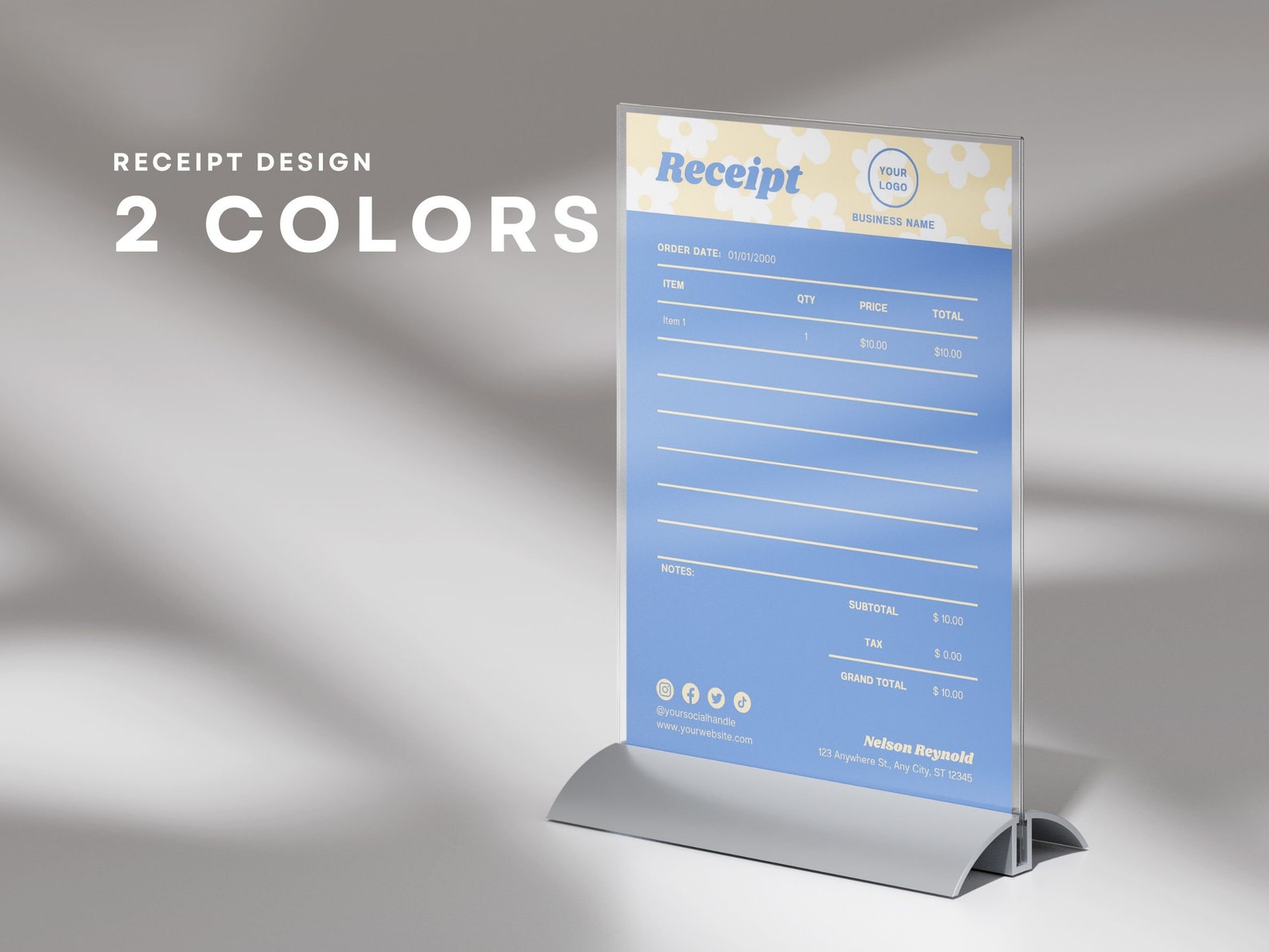 Retro Receipt Template, Custom Business Receipt, Canva Printable Small ...