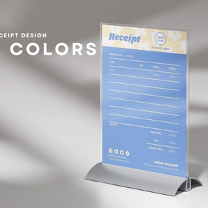 Retro Receipt Template, Custom Business Receipt, Canva Printable Small ...