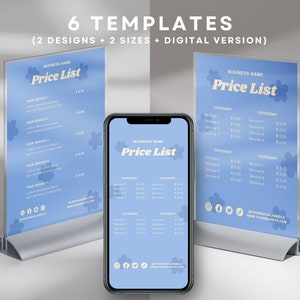 Retro Price List Template, Editable Pricing Sign Canva Template ...