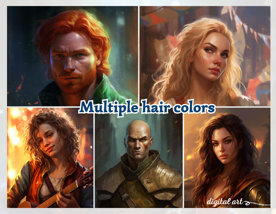 350 Rpg Character Portraits, Huge Human Art Pack, Many Classes and ...
