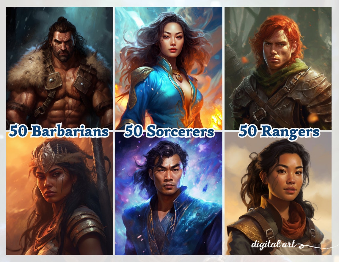 350 Rpg Character Portraits, Huge Human Art Pack, Many Classes and ...
