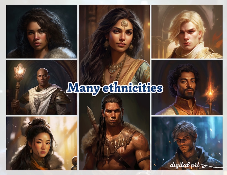350 Rpg Character Portraits, Huge Human Art Pack, Many Classes and ...