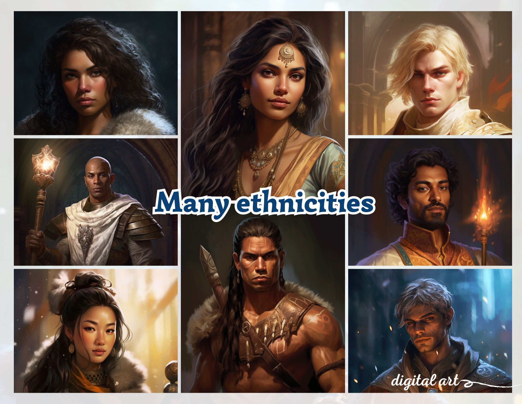 350 Rpg Character Portraits, Huge Human Art Pack, Many Classes and ...