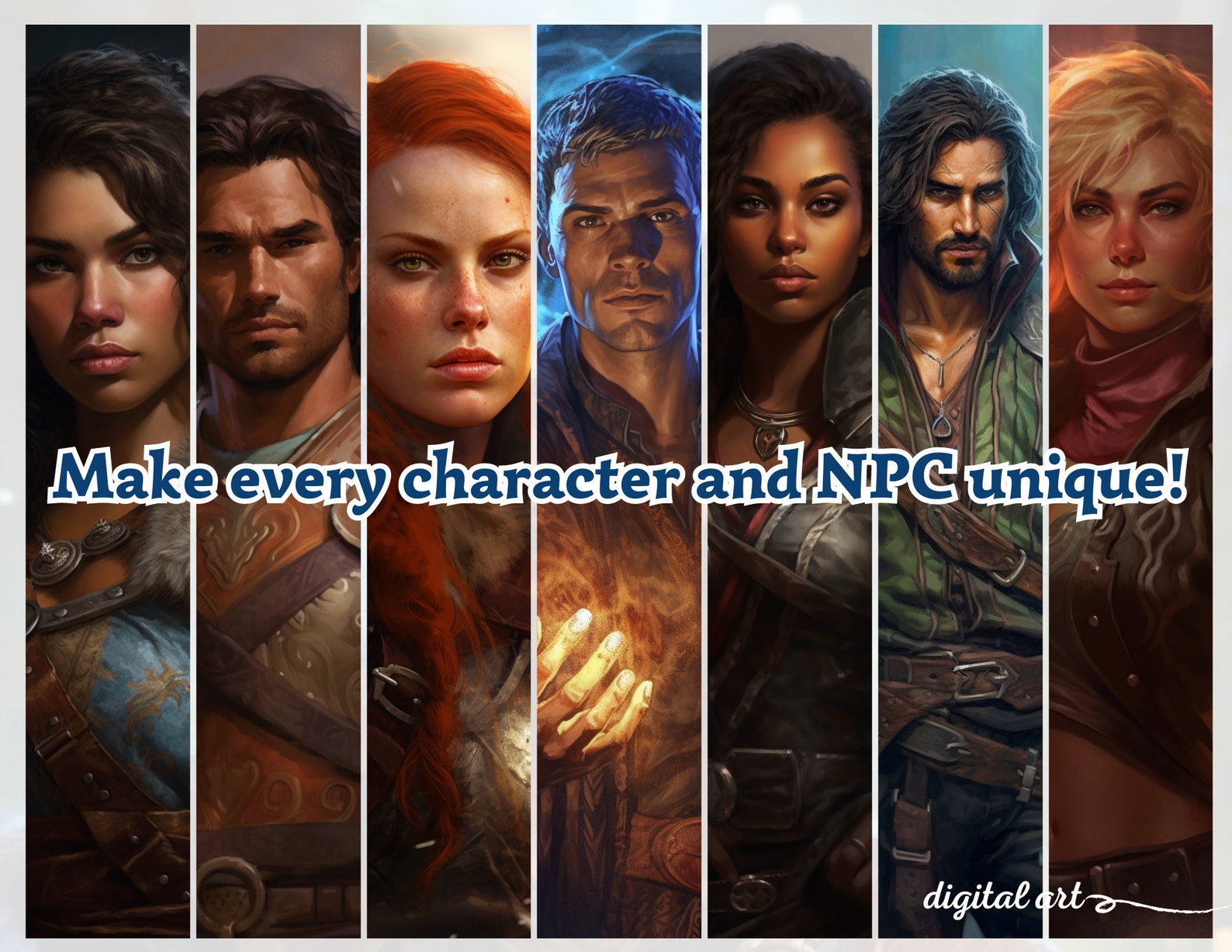 350 Rpg Character Portraits, Huge Human Art Pack, Many Classes and ...