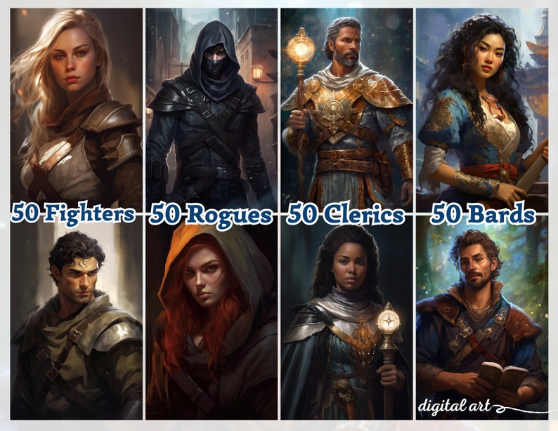 350 Rpg Character Portraits, Huge Human Art Pack, Many Classes and ...