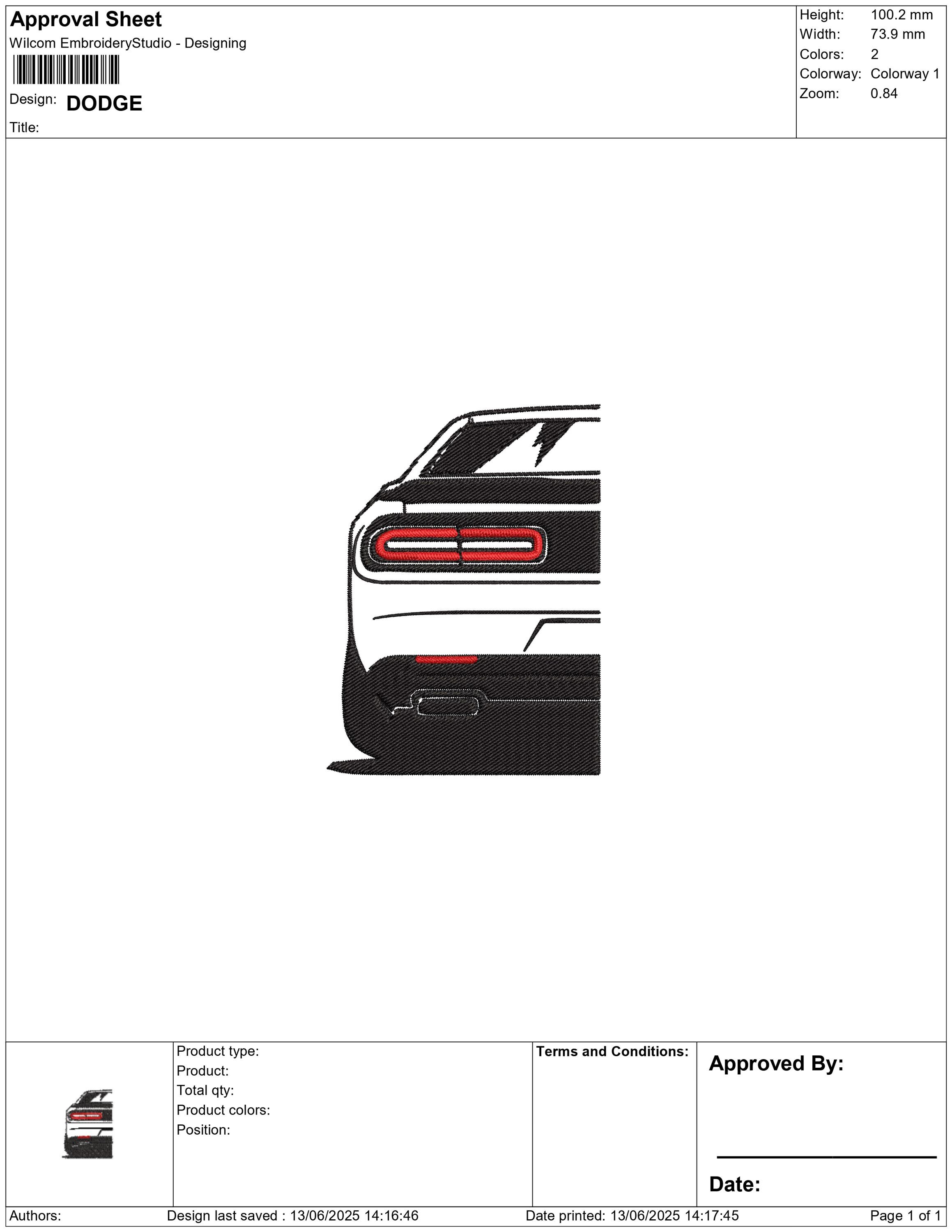Dodge Challenger - Embroidery - Instant Download | DST, PES, Jef, Exp ...
