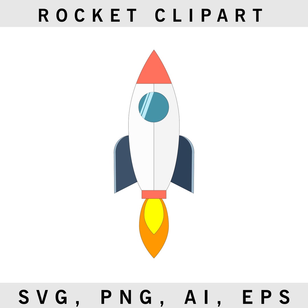 Rocket Clipart, Rocket Ship Vector Illustration, Rocket Clipart Black ...