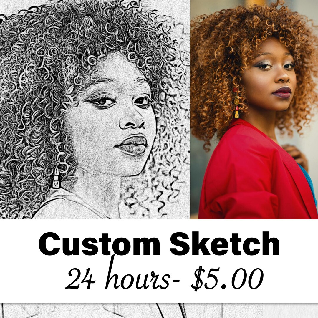 Personalized Pencil Sketch Portrait | Custom Art Gift (digital Download ...