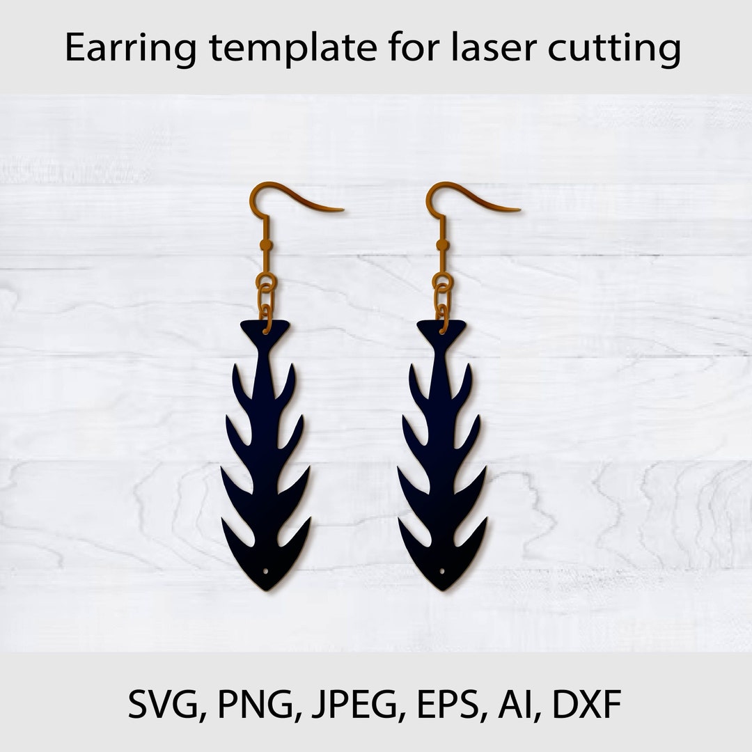 Fish Earring Svg for Laser Cut, Fish Earring Lasercut Template, Earring ...