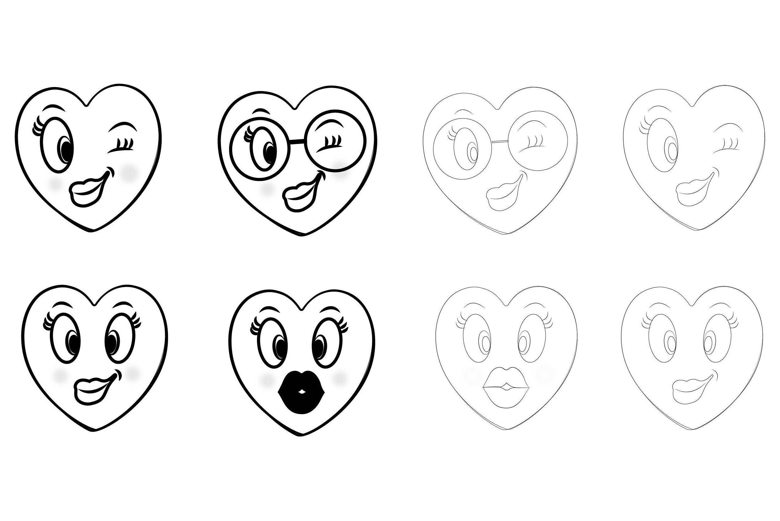Heart Svg Bundle Heart Emoji Svg Png Eps Ai and Jpeg Included - Etsy