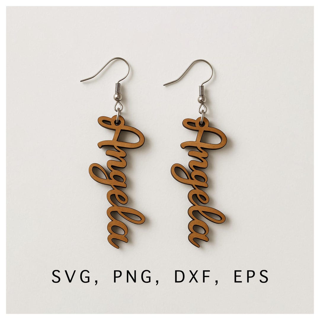 Angela Name Earring SVG Laser Cut Template: Personalized Jewelry Design ...