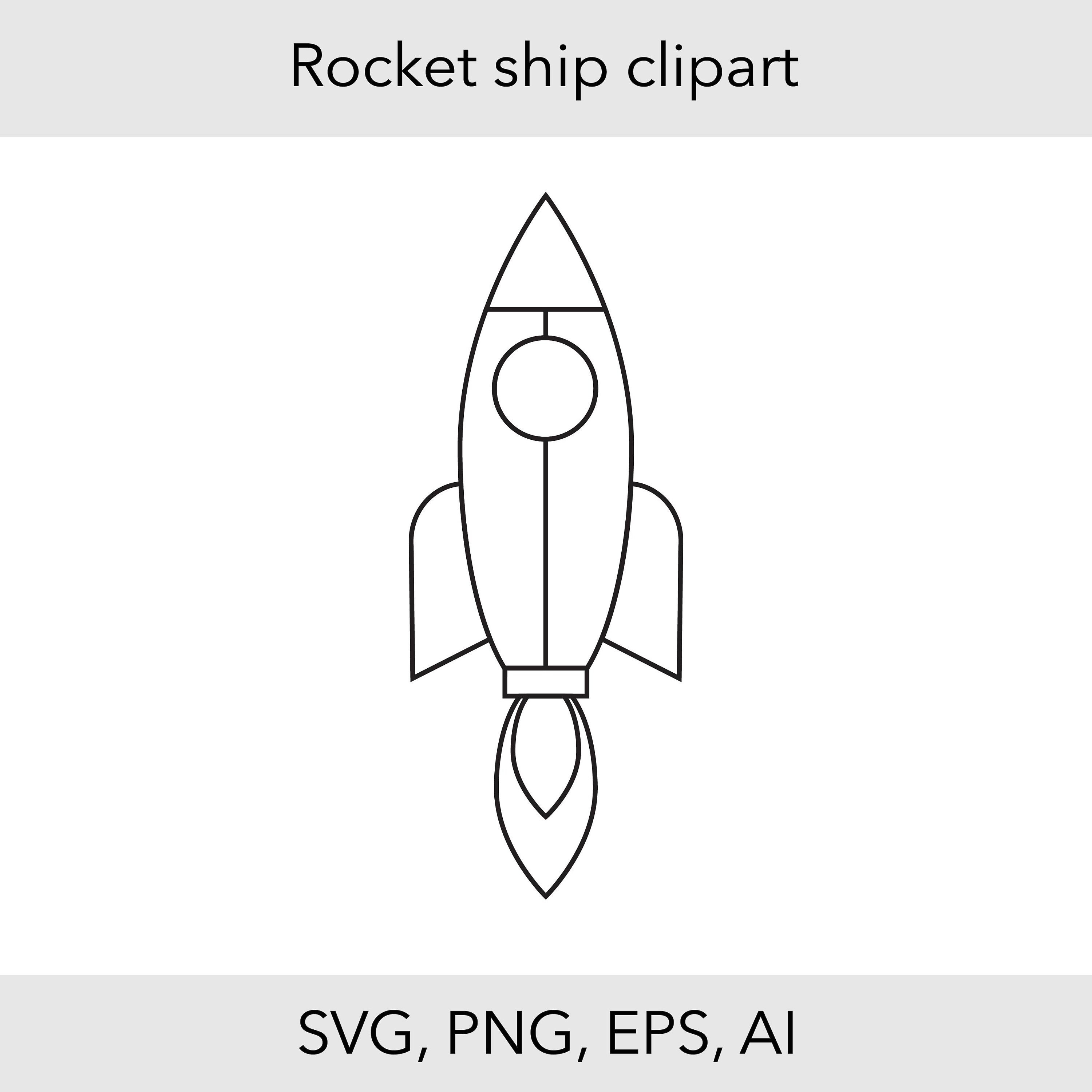 Rocket Clipart Outline, Rocket Ship Vector Illustration, Rocket Clipart ...