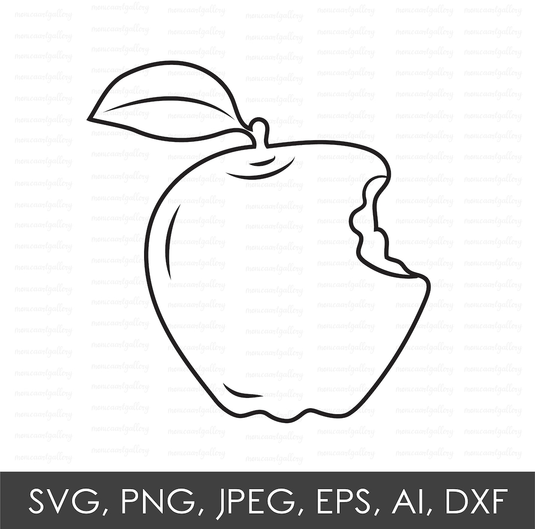 Apple SVG, Apple Transparent Vector File, Apple Clipart, Apple Line Art ...