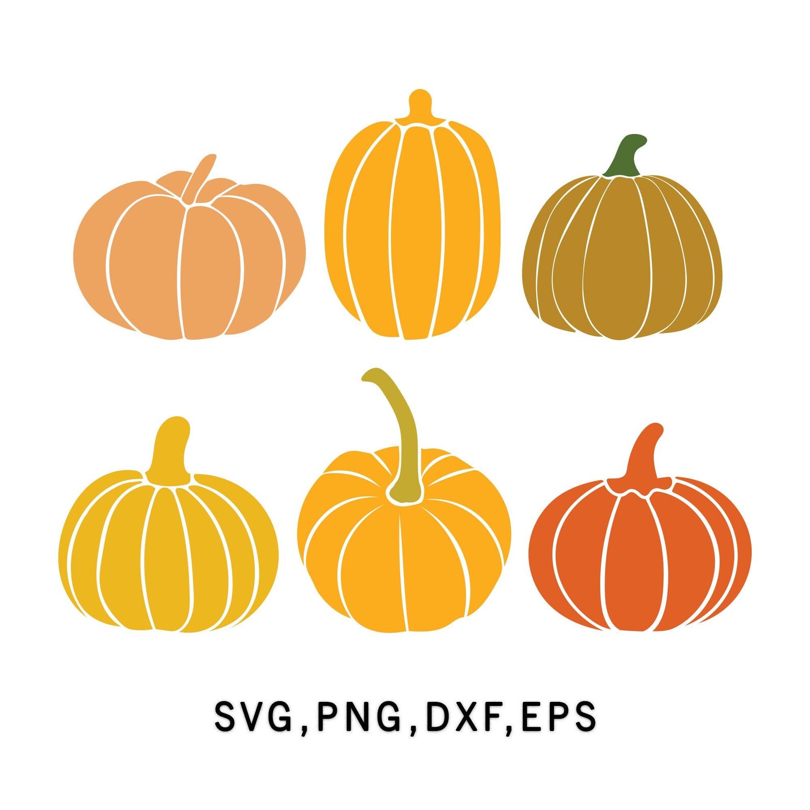 Pumpkin SVG Clipart Bundle: Fall & Halloween Vector Graphics (digital ...
