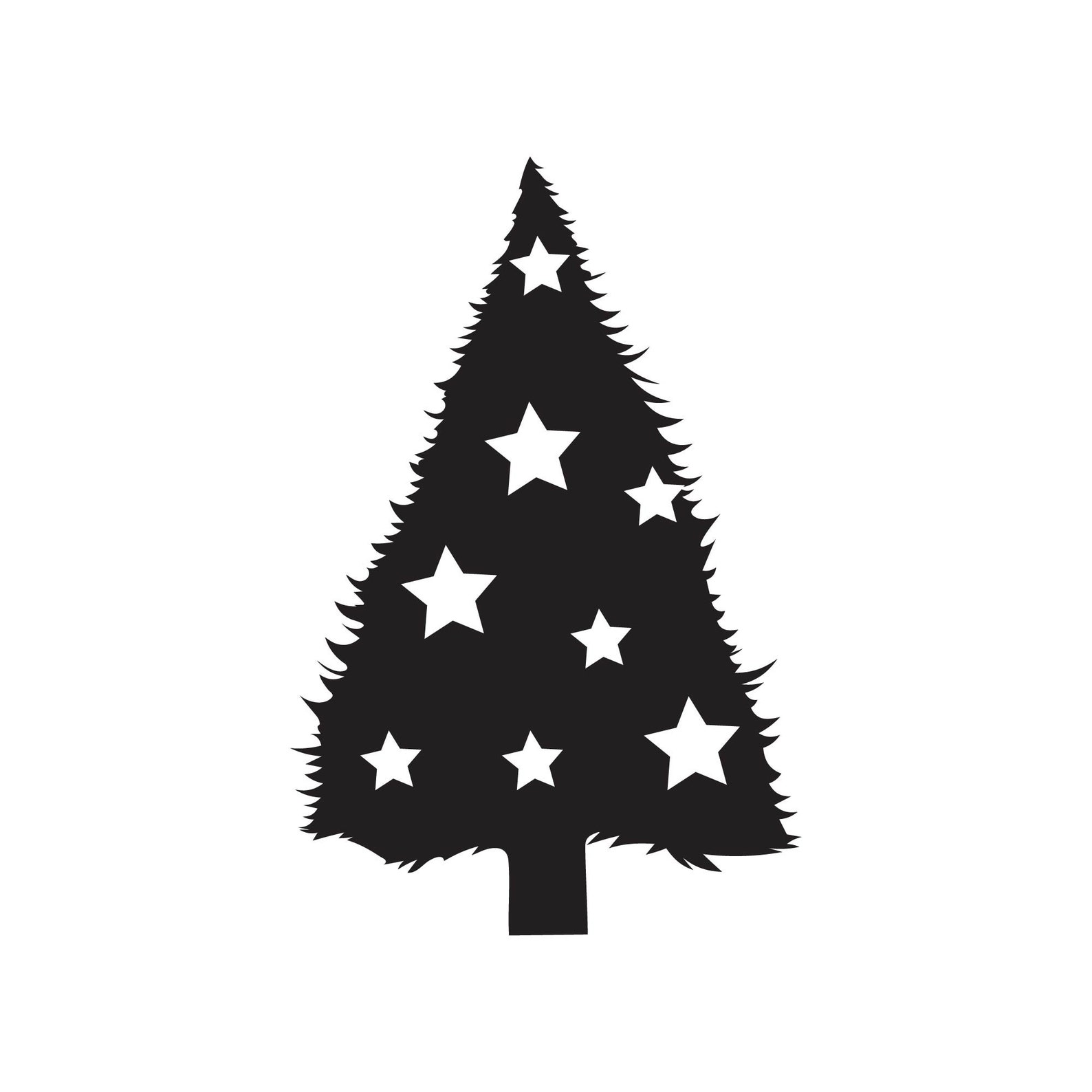 Christmas Tree SVG Bundle: Vector Silhouette Clipart (digital Download ...