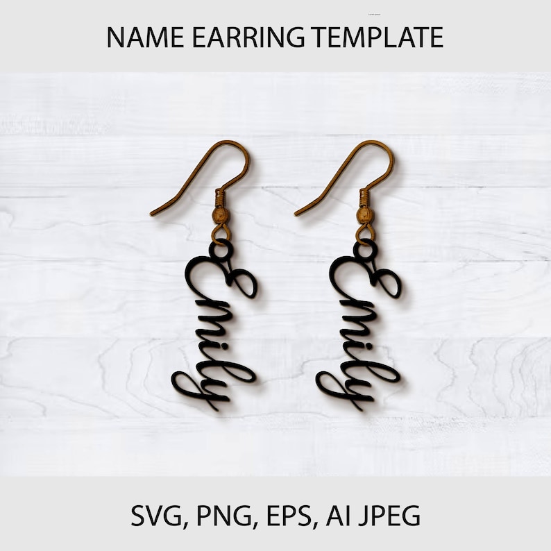 Emily Name Earring SVG Laser Cut Template (digital Download) - Etsy