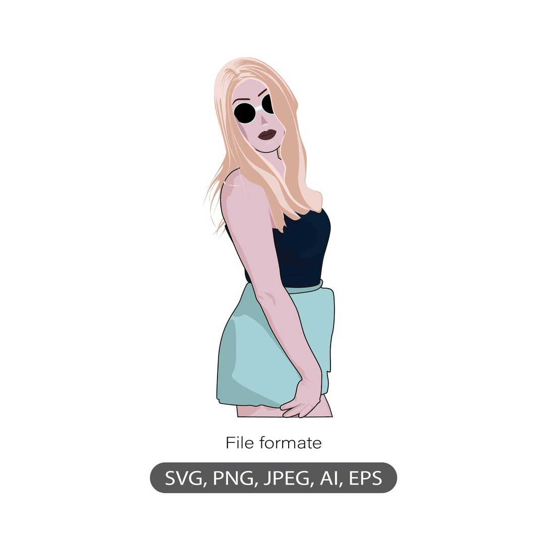 White woman clipart, girl clipart svg, png, jpeg, eps, ai included ...