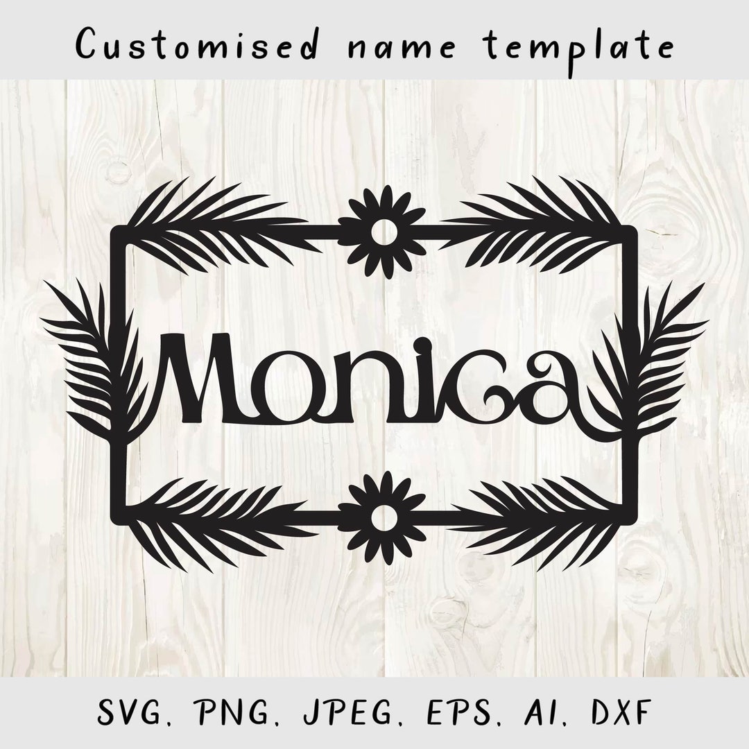 Customized Name Cut File, Name Monogram SVG File for Laser Cutting Wall ...