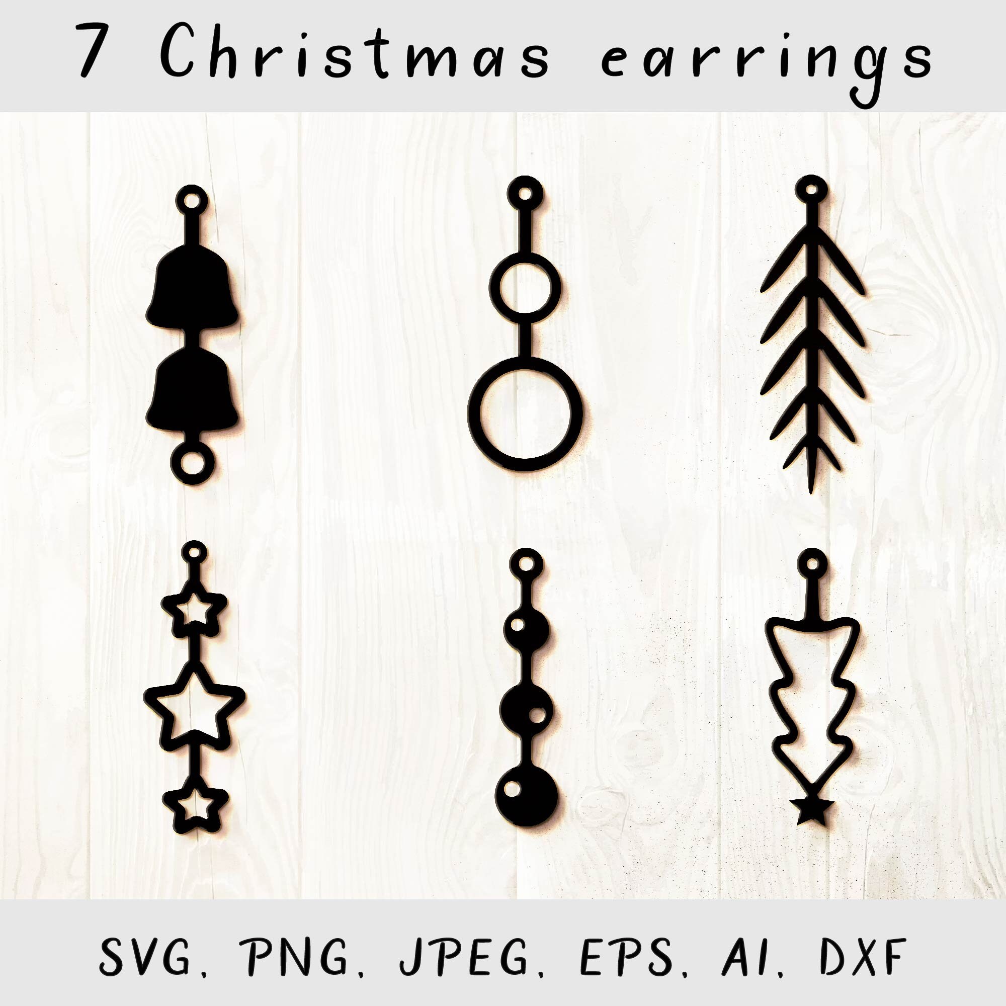Earring SVG Bundle, Earrings Laser Cut Templates, Christmas Earring ...