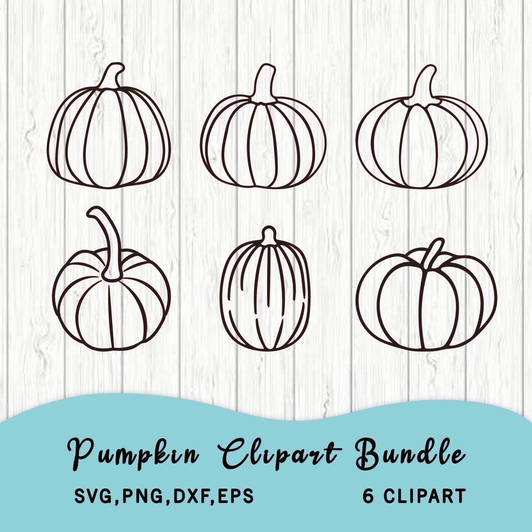 Pumpkin Outline SVG Bundle, Pumpkin Vector for Halloween SVG Fall ...