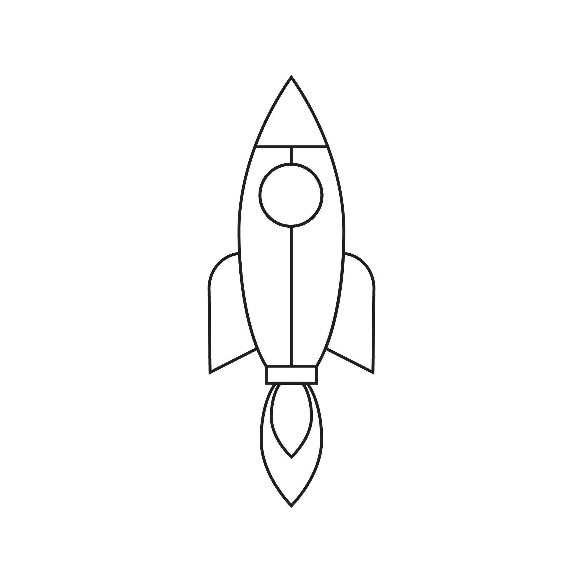 Rocket Clipart Outline, Rocket Ship Vector Illustration, Rocket Clipart ...