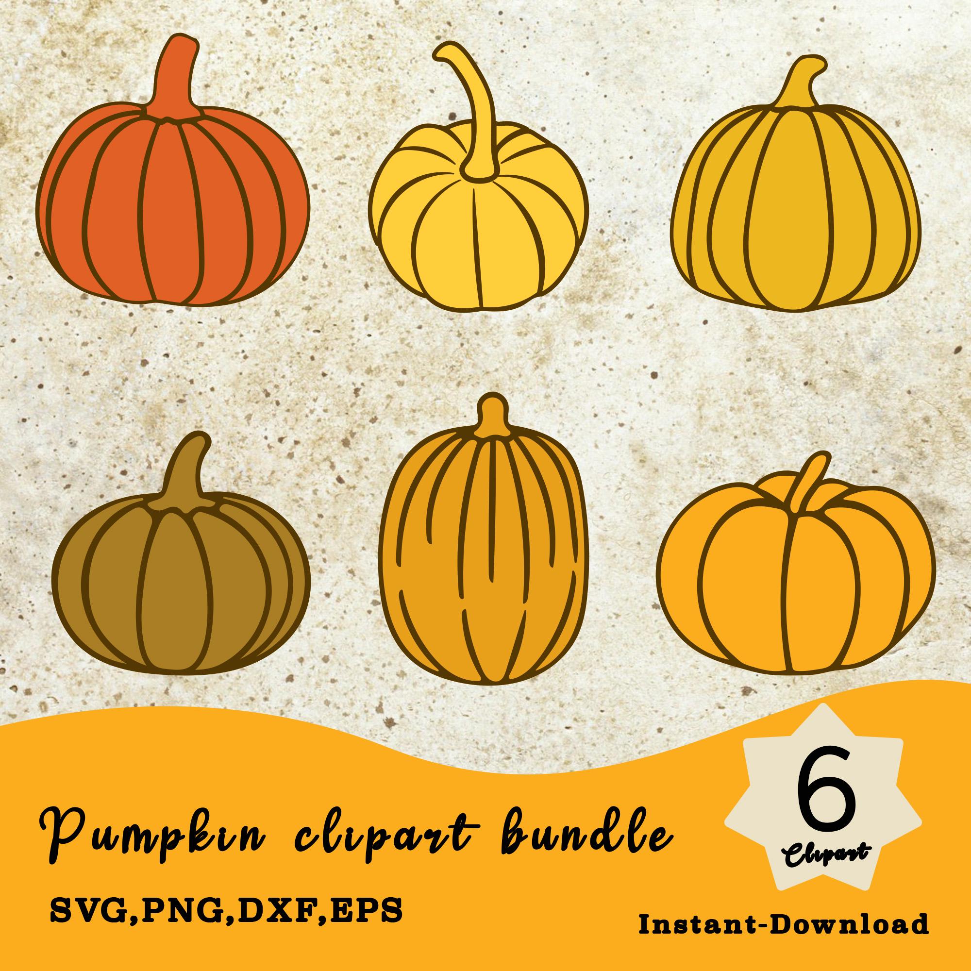 Pumpkin Clipart Bundle - Fall Svg, Png, Dxf, EPS Files | Halloween ...