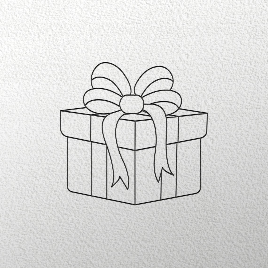 Gift Box Vector Illustration Transparent Back Present Image, Outline ...