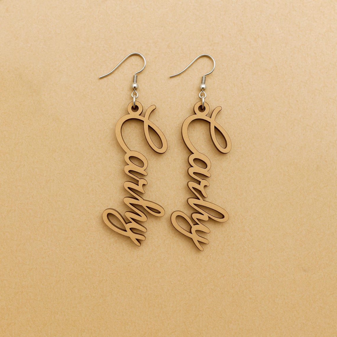Carly Name Earring SVG Laser Cut Template: Personalized Letter Design ...