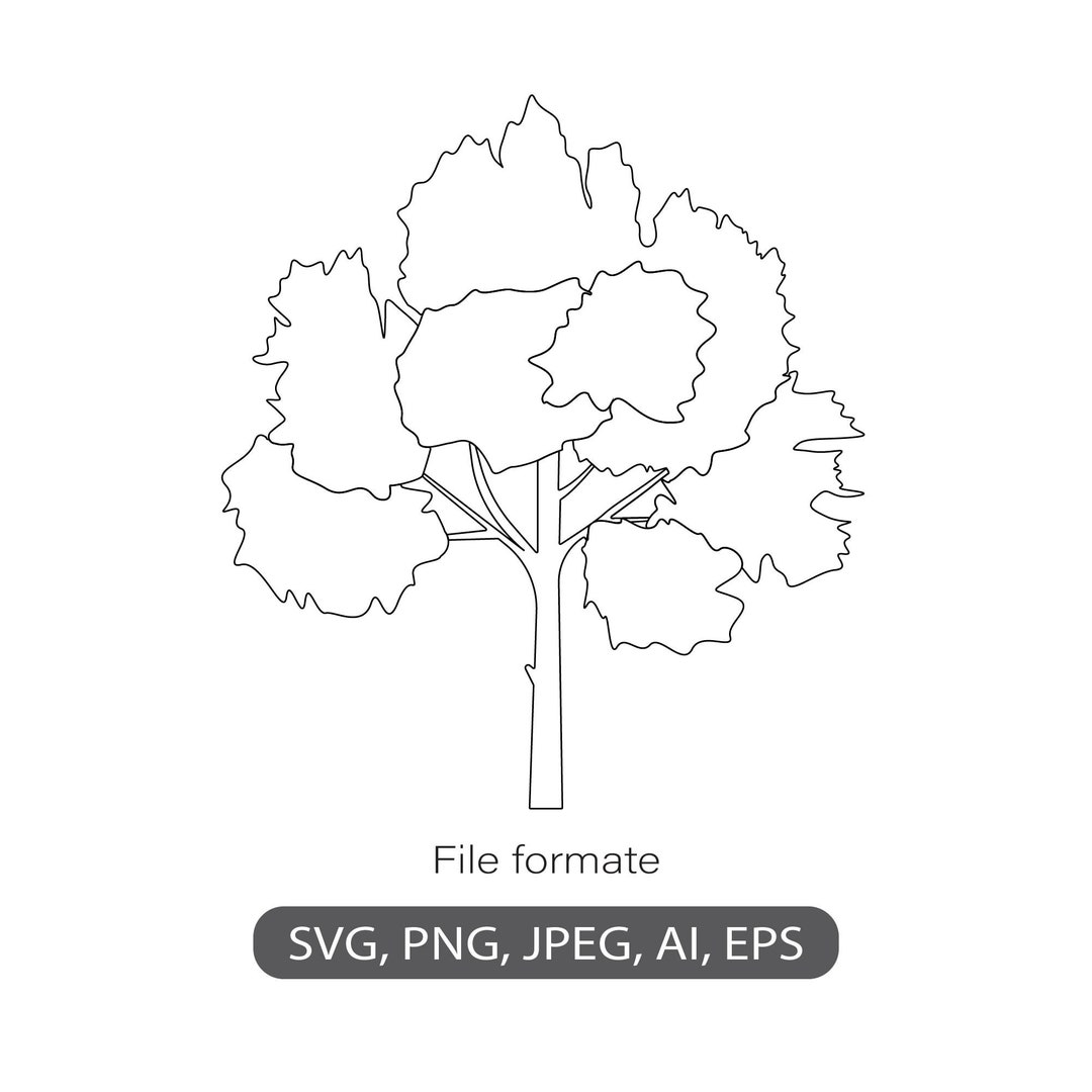 Tree Svg Clipart Tree Line Art Tree Icon Svg Png Ai Eps Jpeg - Etsy UK