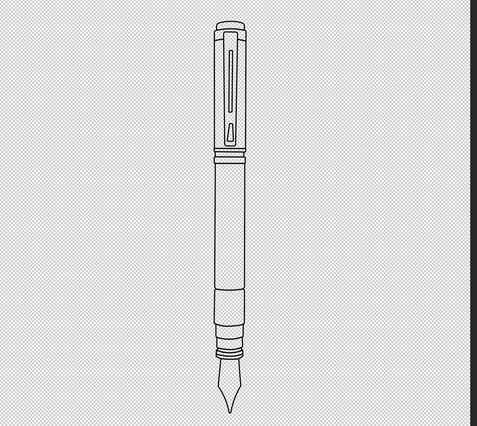 Pen Clipart Svg, Pen Line Art, Pen Icon, Fountain Pen Svg Png Jpeg Ai ...