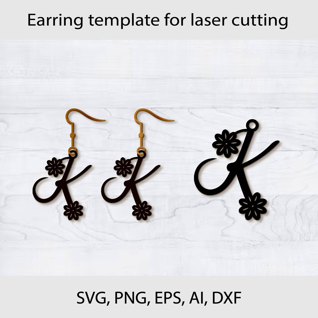 Monogram Earring Svg, Cricut Monogram Svg, Font Letter Svg, Letter Svg ...