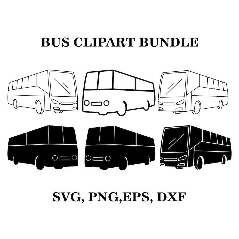 Bus SVG Clipart Vector Illustration, Bus Silhouette Png Transparent ...