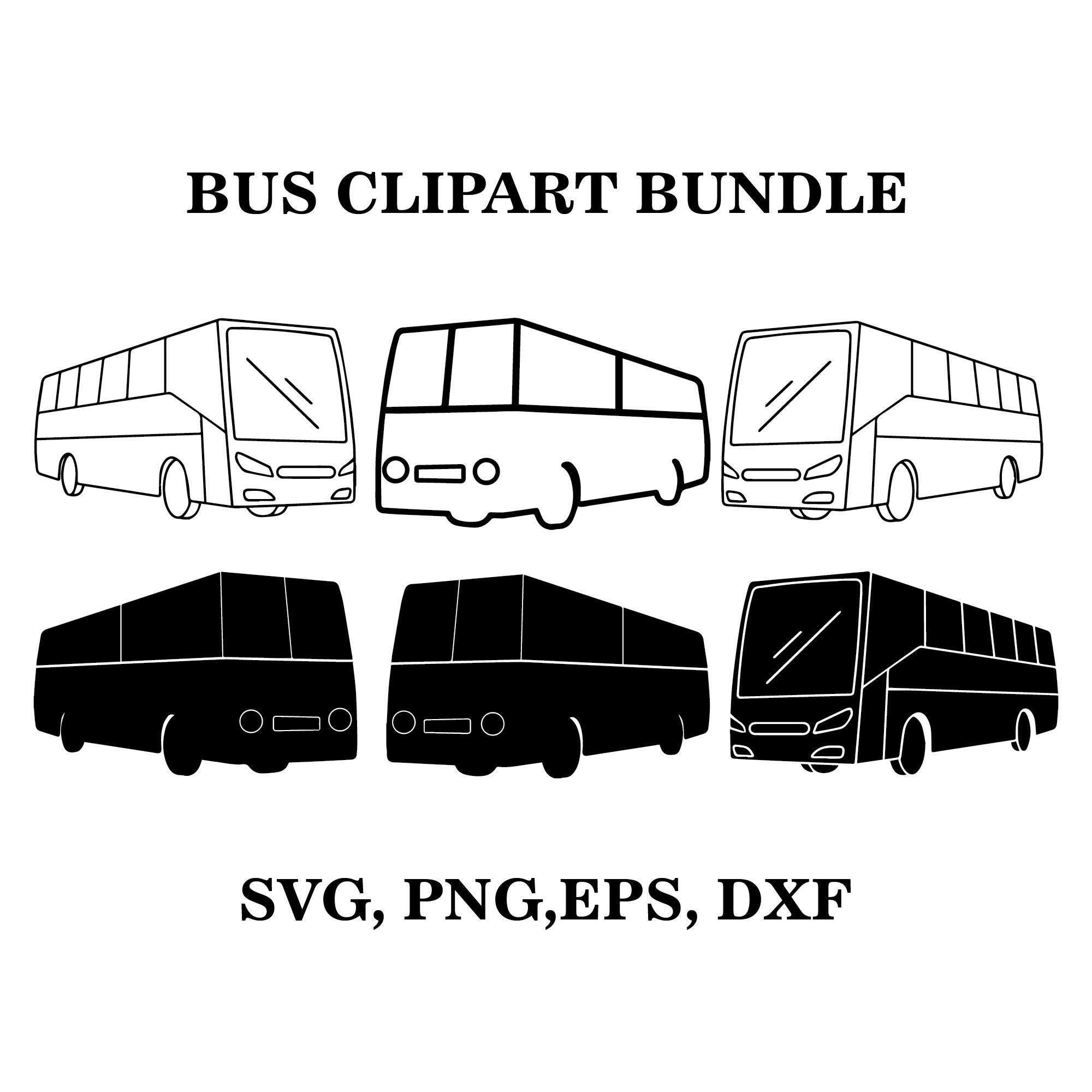Bus SVG Clipart Vector Illustration, Bus Silhouette Png Transparent ...