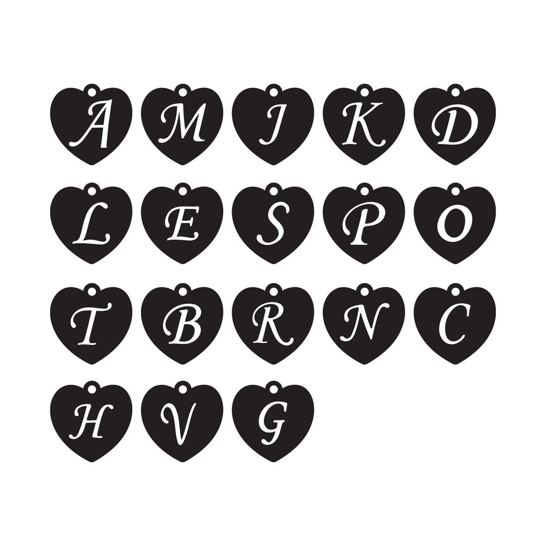 Initial Earrings SVG Bundle Alphabet in Heart Laser File - Etsy