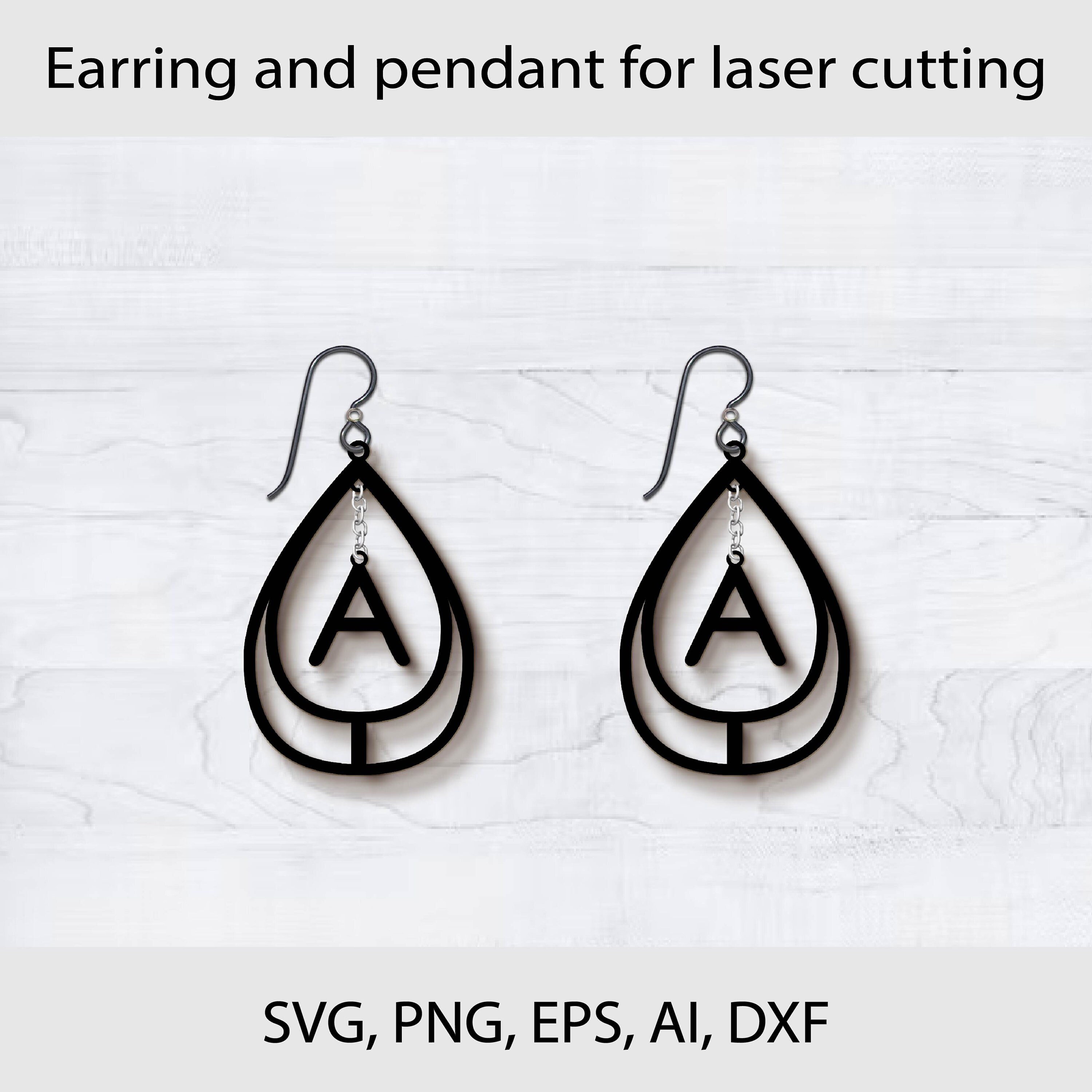 Custom Earring SVG Alphabet Laser Files Dxf for Cricut Machine - Etsy