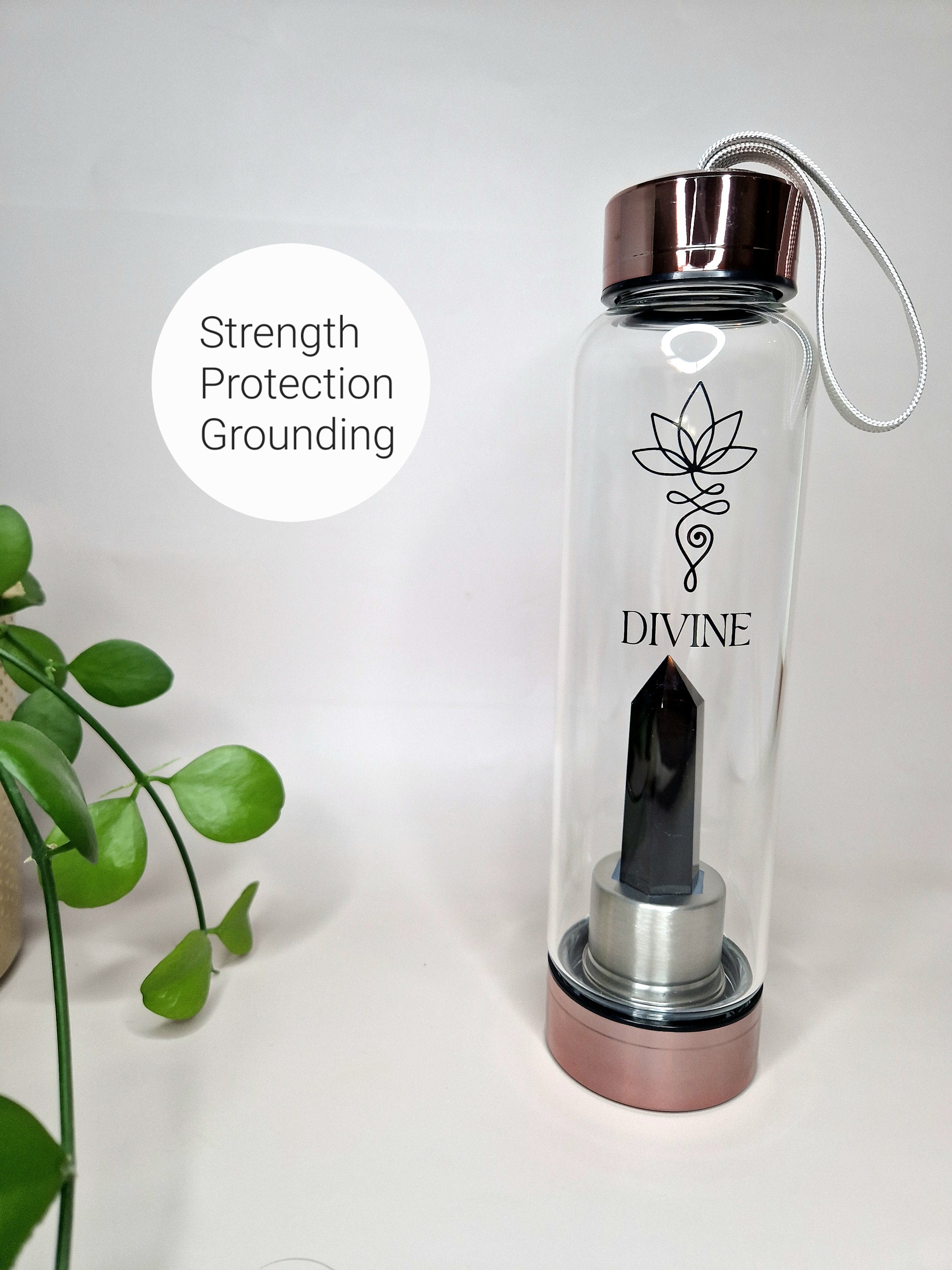 Rose Quartz Crystal Water Bottle Crystal Infused Water Bottle - Etsy