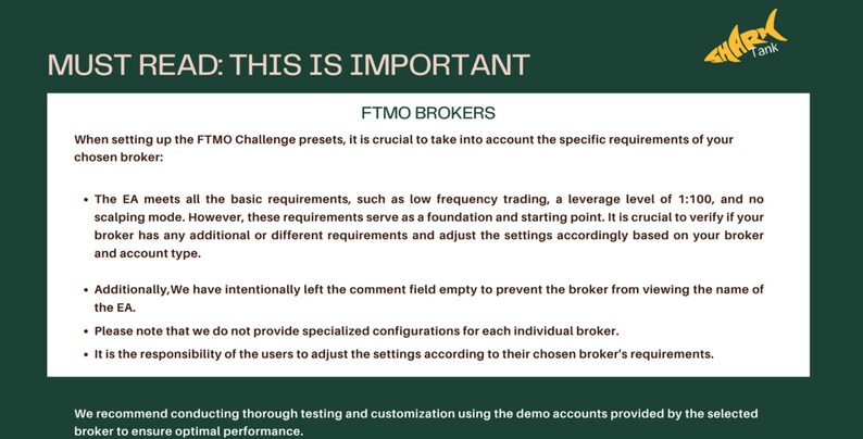 Forex Shark Tank FTMO Challenge EA 2023 - MT4 Expert Advisor - Etsy