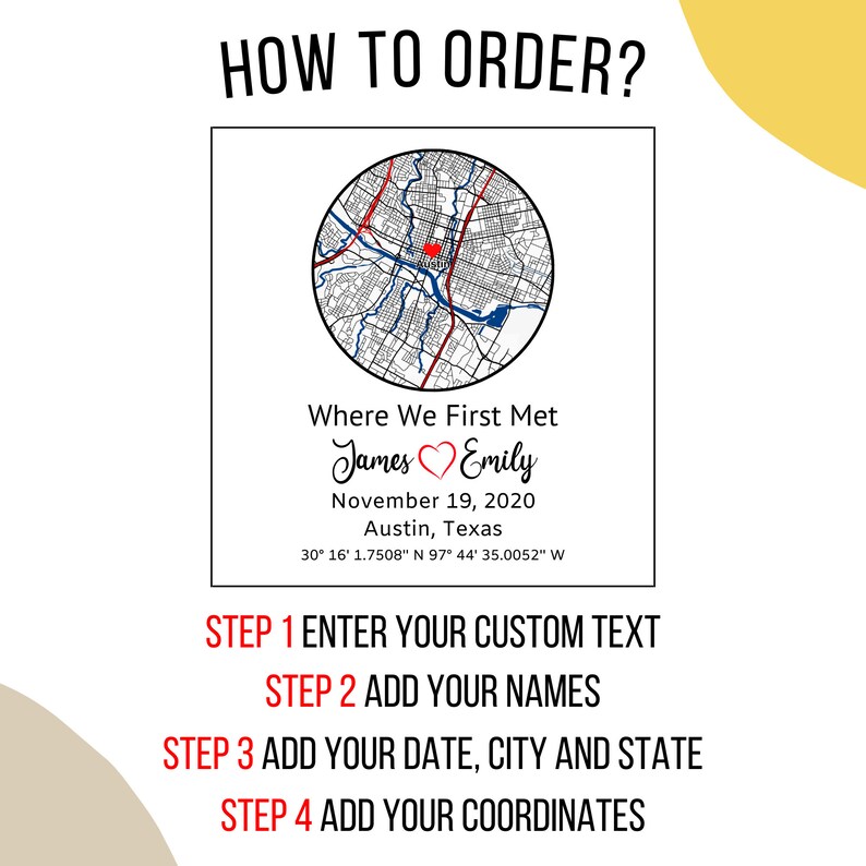 Customizable Where We First Met Map, Personalized City Map Print With ...