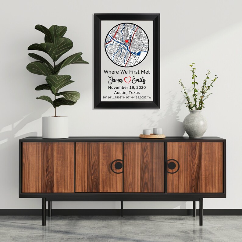 Customizable Where We First Met Map, Personalized City Map Print With ...