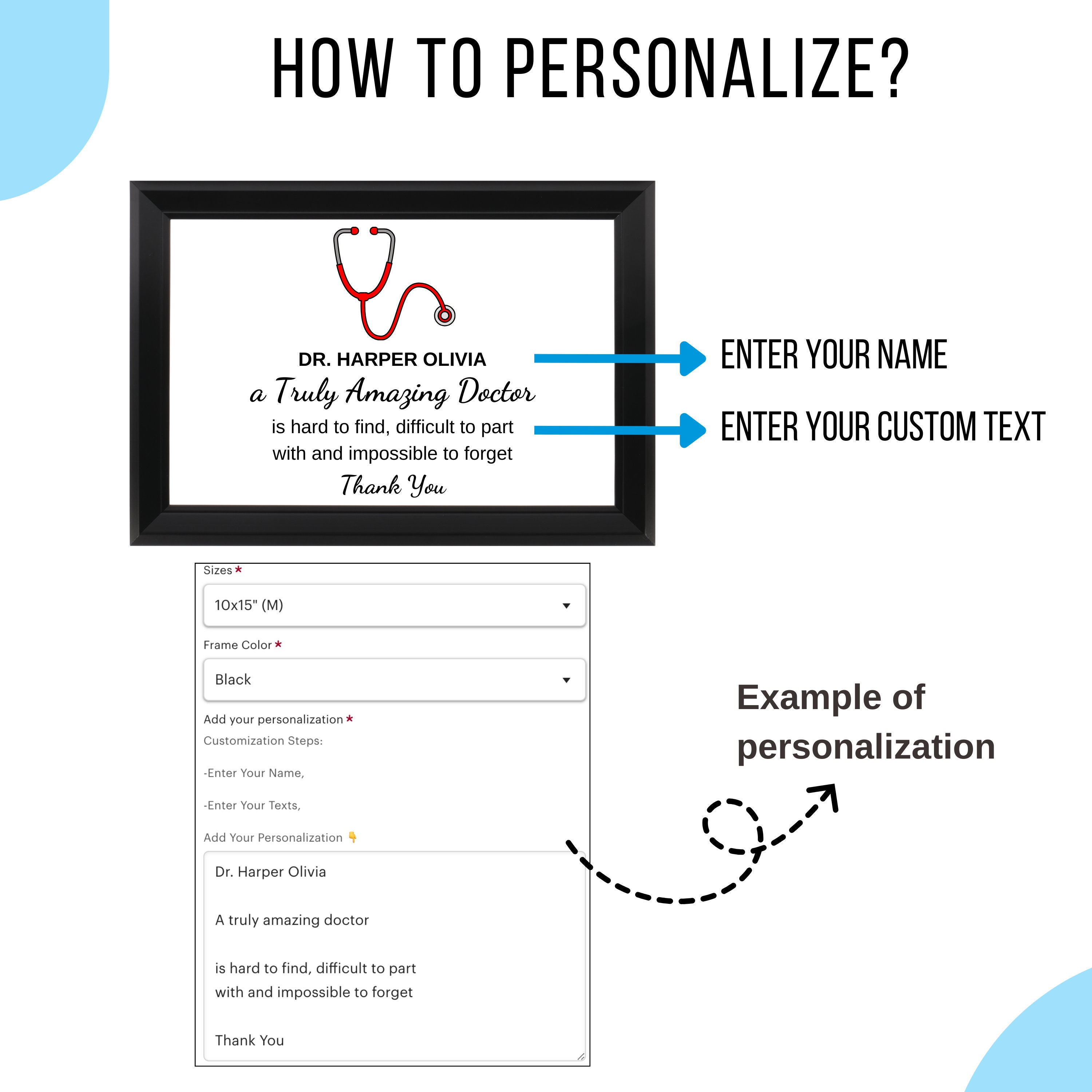 Personalized Glass Doctor Name Sign With Heart-shaped Stethoscope ...