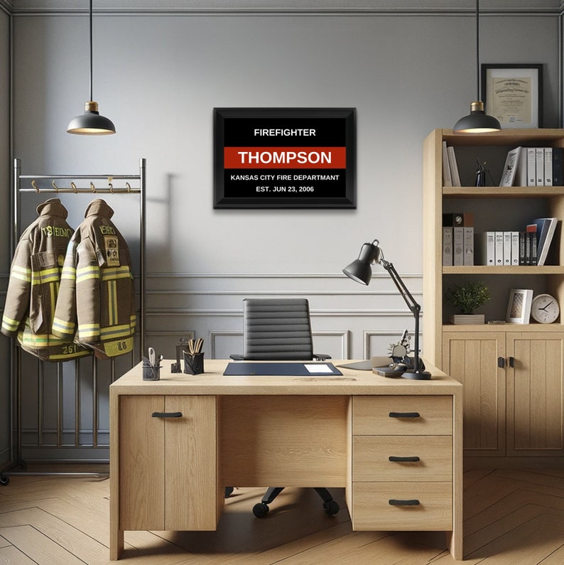 Custom Gift for Firefighter, Personalized Glass Firefighter Name Sign ...