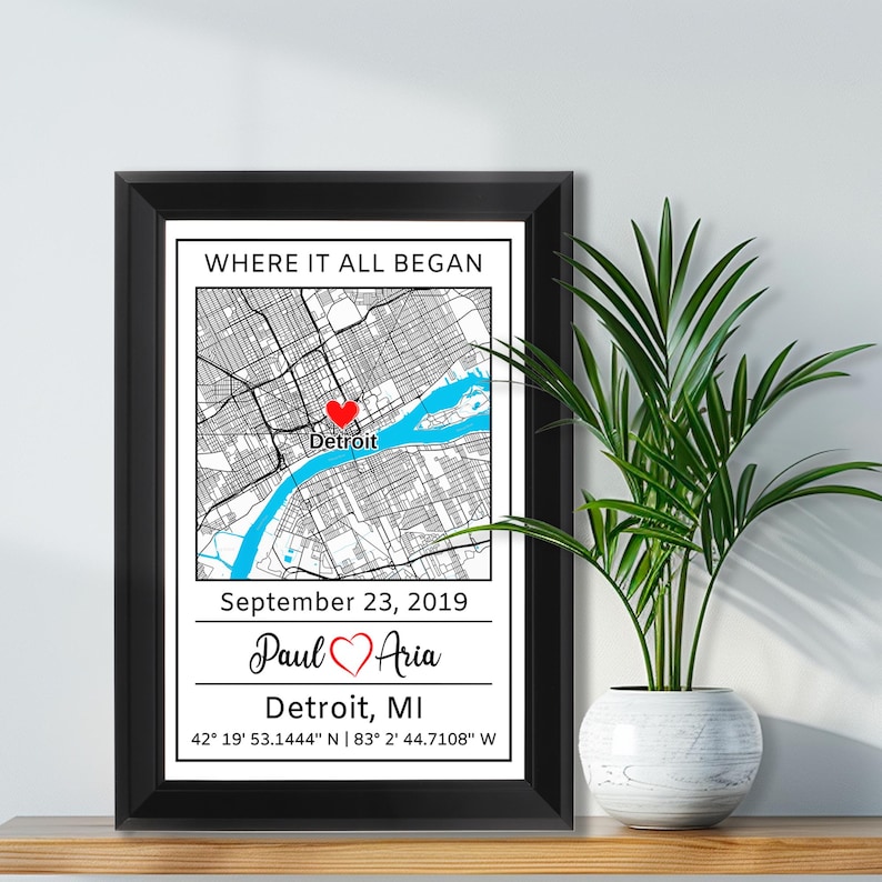 Custom Where It All Began Map, Personalized Anniversary Gifts for ...