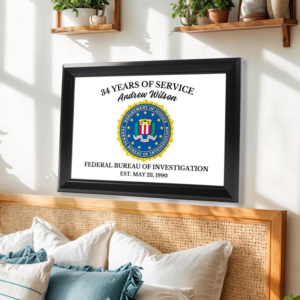 Personalized FBI Agent Sign, Custom Special Agent Gift, Federal Bureau ...