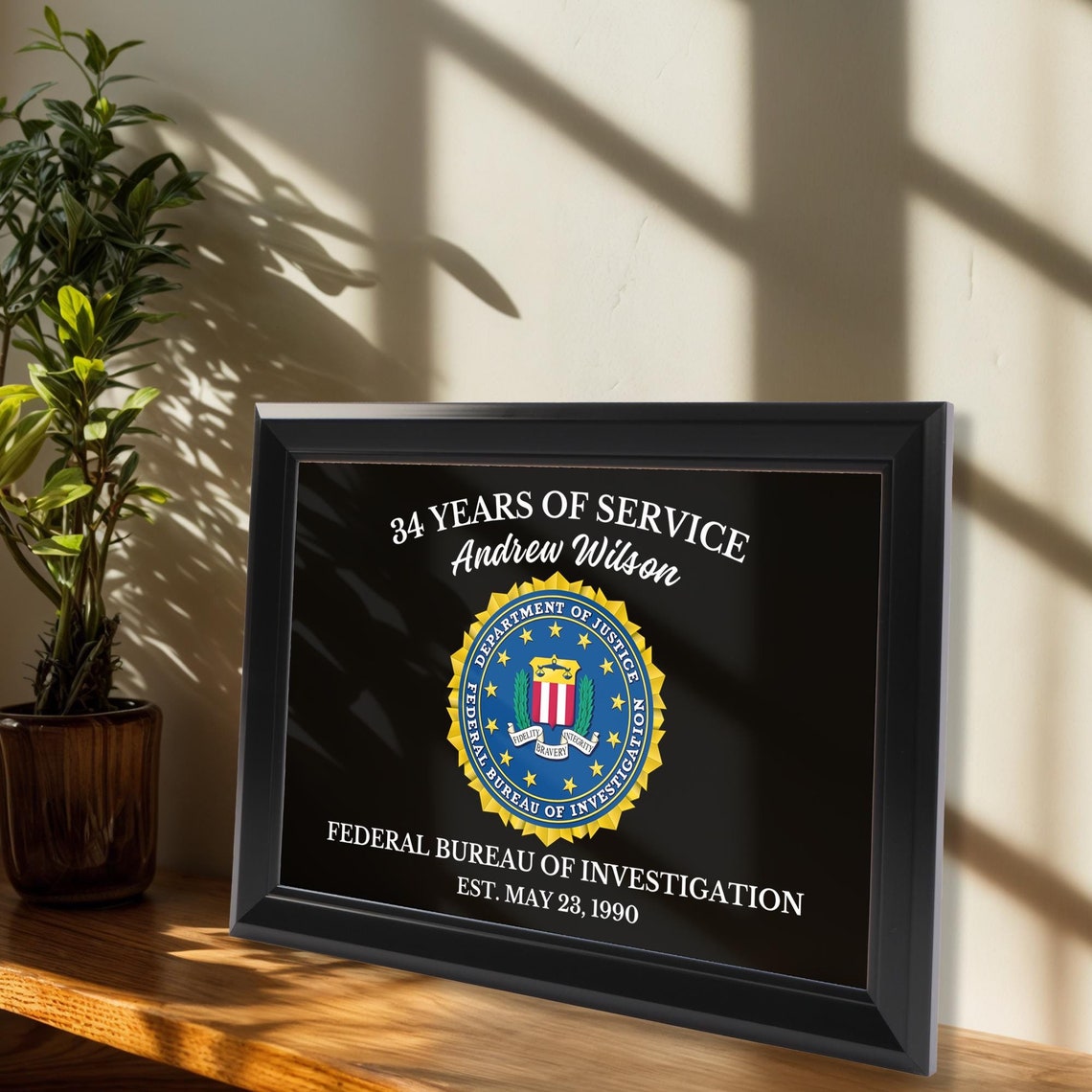 Personalized FBI Agent Sign, Custom Special Agent Gift, Federal Bureau ...