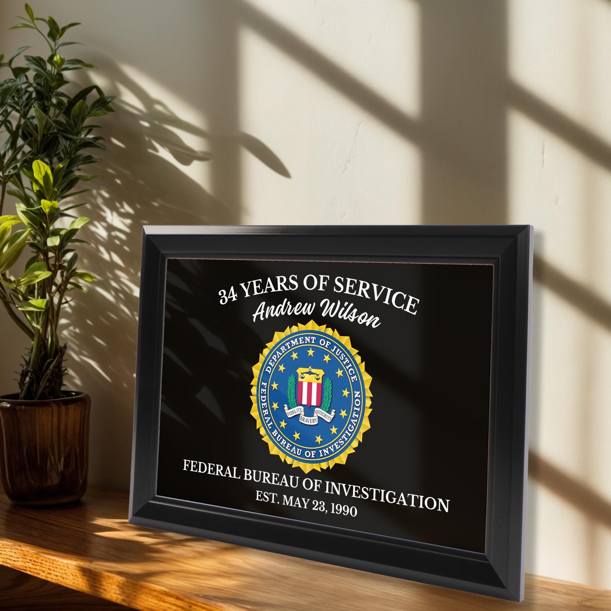 Personalized FBI Agent Sign, Custom Special Agent Gift, Federal Bureau ...