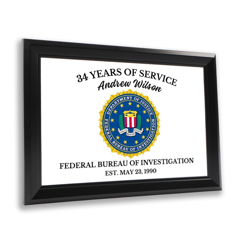 Personalized FBI Agent Sign, Custom Special Agent Gift, Federal Bureau ...