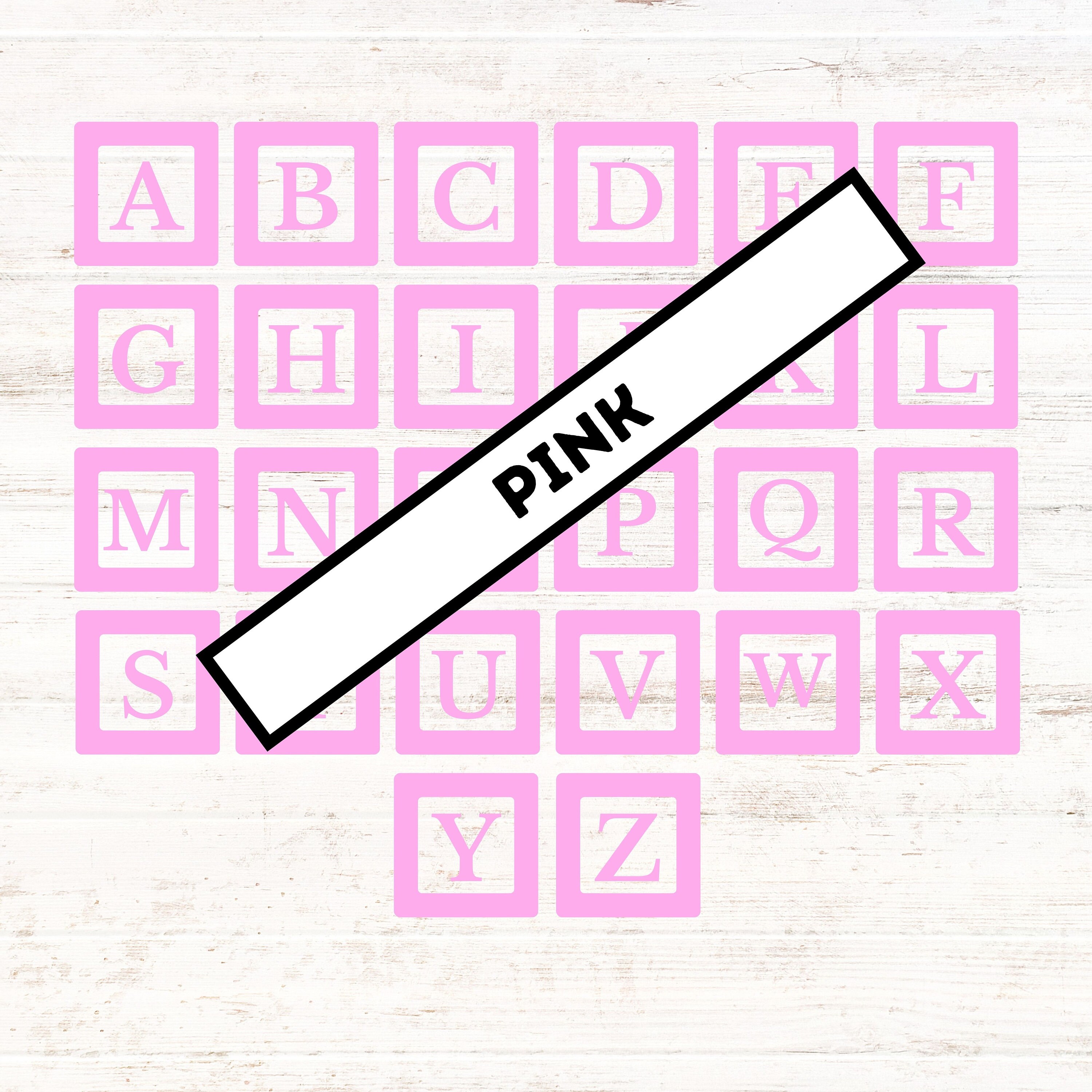 Alphabet Baby Blocks Bundle, 6 Color Sets, PNG & Editable SVG, Red ...