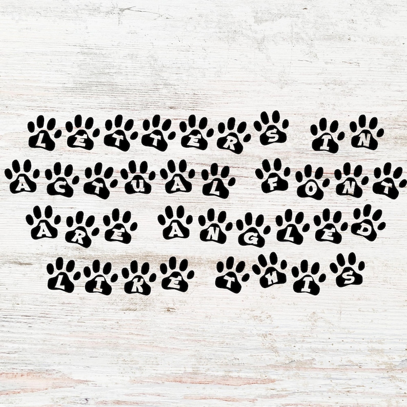 Paw Print Alphabet SVG Bundle: Pet Font, Numbers, Graphics (commercial ...