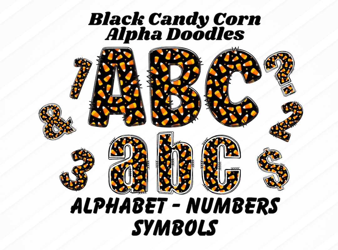 Candy Corn Letter Doodle Alphabet, Halloween Letters, Spooky ...