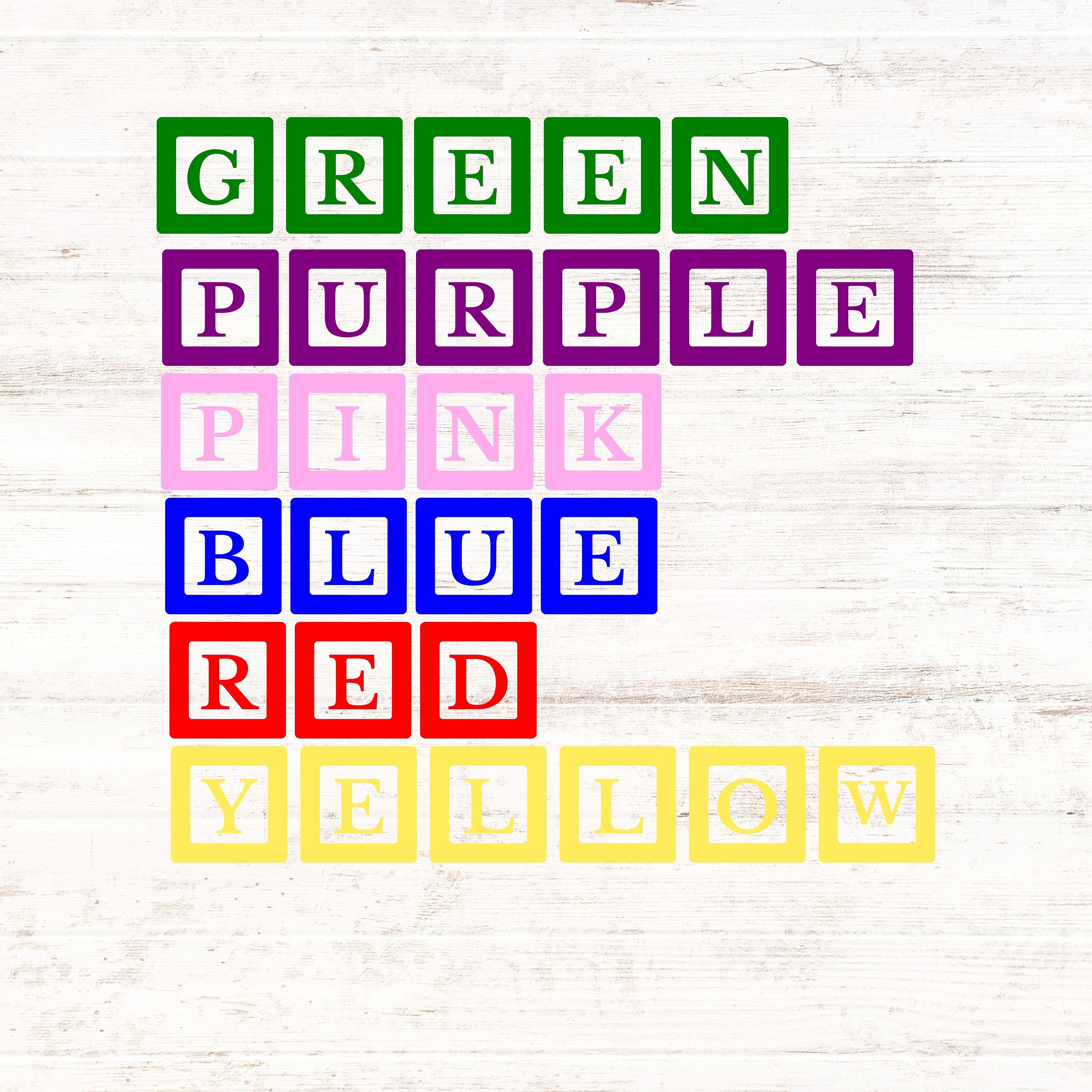 Alphabet Baby Blocks Bundle, 6 Color Sets, PNG & Editable SVG, Red ...